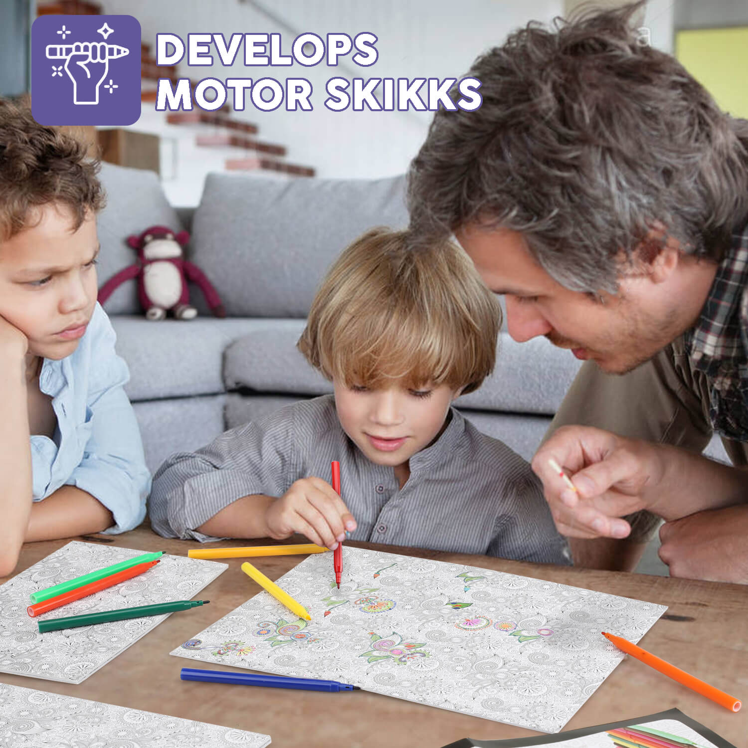 3D Coloring Puzzle Set - 6 Animals Puzzles